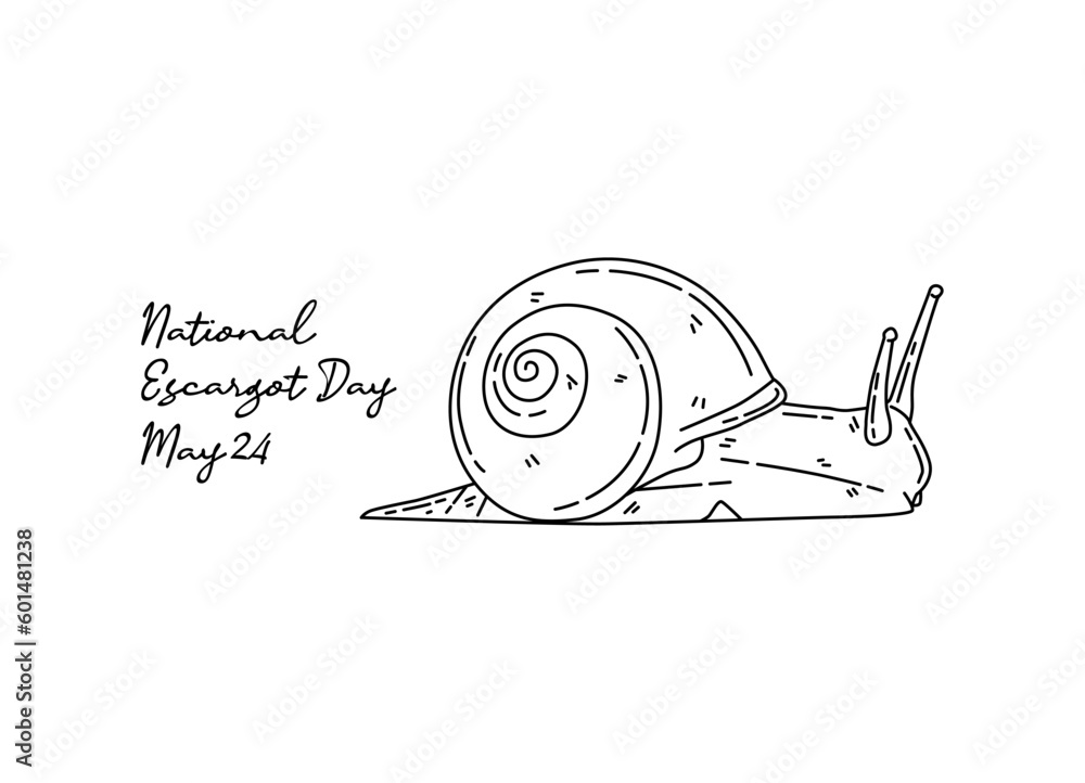 line art of national escargot day good for national escargot day ...