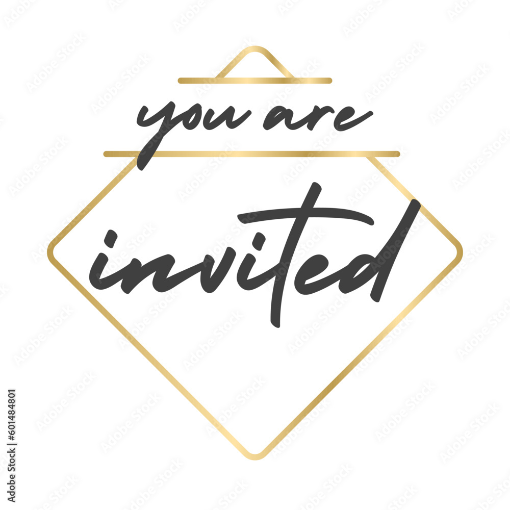You are invited. Elegant design for cards and invitations. Handwriting ...