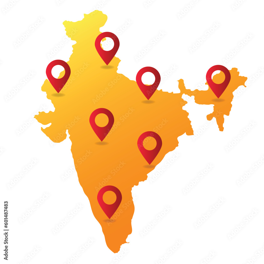 India map pin location vector illustration Stock Vector | Adobe Stock