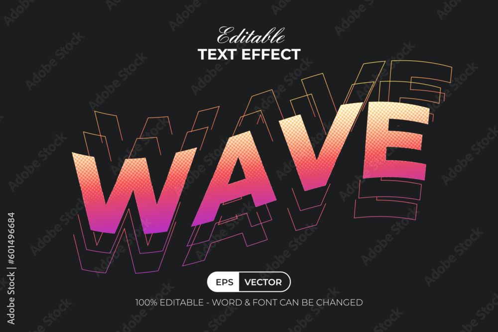 Colorful wave text effect style. Editable text effect. Stock Vector ... Colorful wave text effect style. Editable text effect. Stock Vector ...