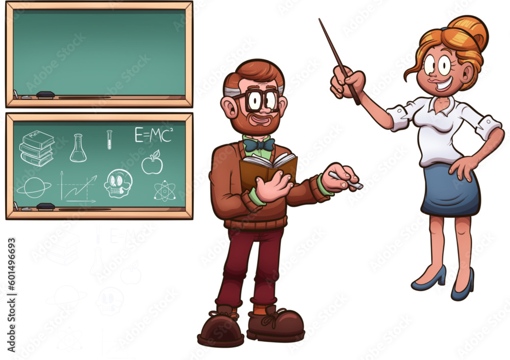 Cartoon Teachers. Vector clip art illustration with simple gradients ...