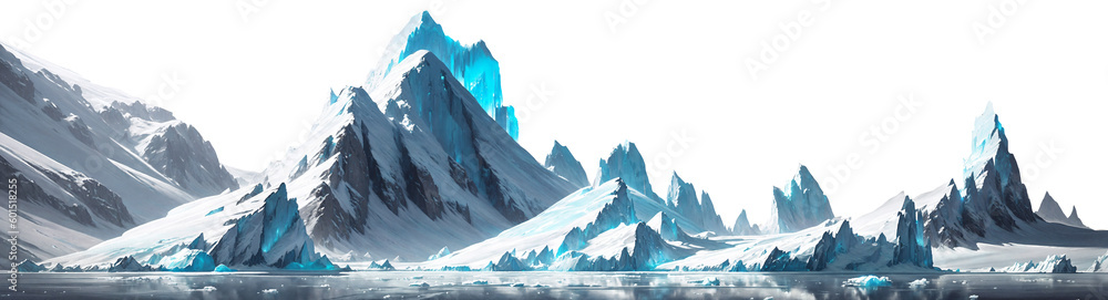 Ice snow cliffs, mountains, isolated on transparent background, png ...