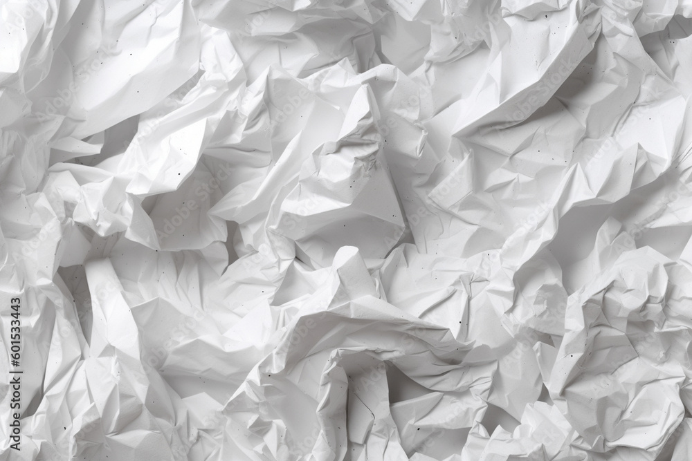 Seamless white crumpled paper background texture pattern. Tileable ...