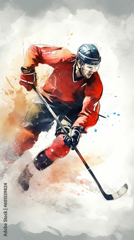 NHL ice hockey sport illustration wallpaper background flat cartoon ...