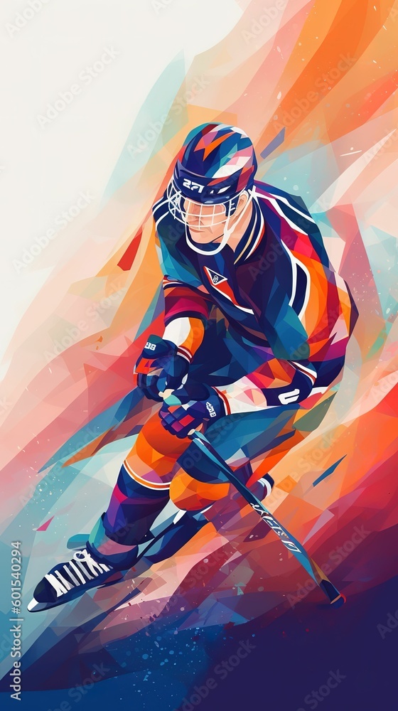 NHL ice hockey sport illustration wallpaper background flat cartoon ...