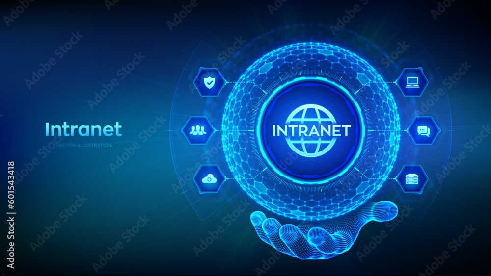 Vetor de INTRANET. Global Network Connection Technology concept in the ...