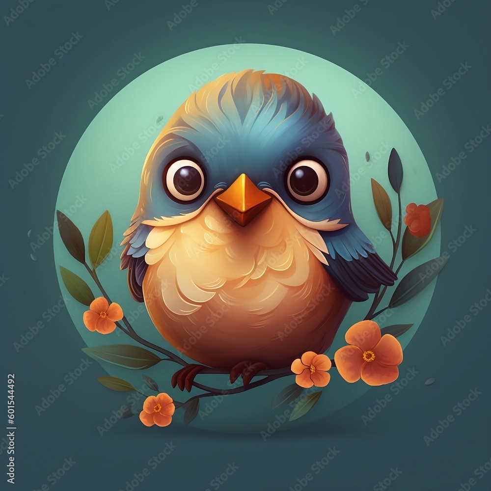 birdie logo illustrated Stock Illustration | Adobe Stock