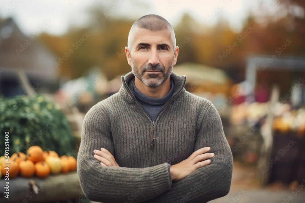 Medium shot portrait photography of a tender man in his 40s wearing a ...