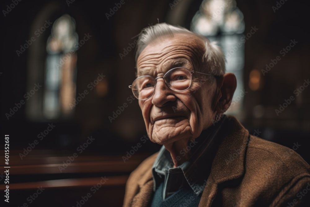 Group portrait photography of a tender elderly 100 years old man ...