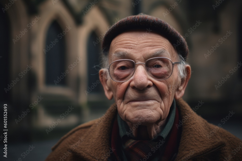 Group portrait photography of a tender elderly 100 years old man ...