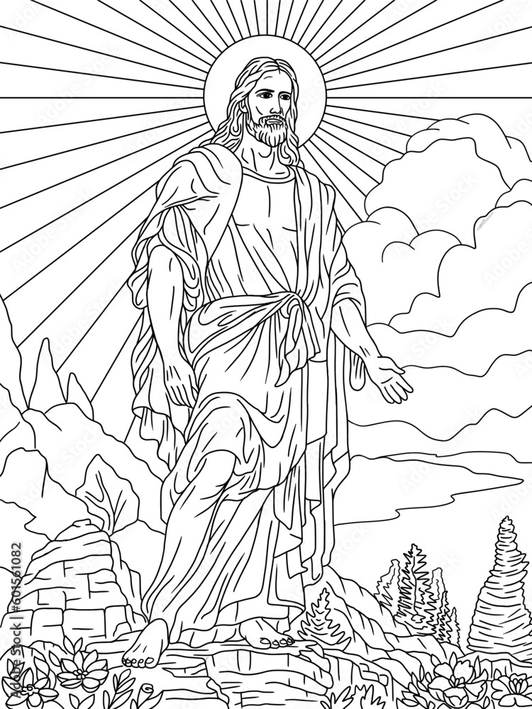 Portrait of Jesus the Son of God. Isa ibn Maryam al-Masih. Coloring ...