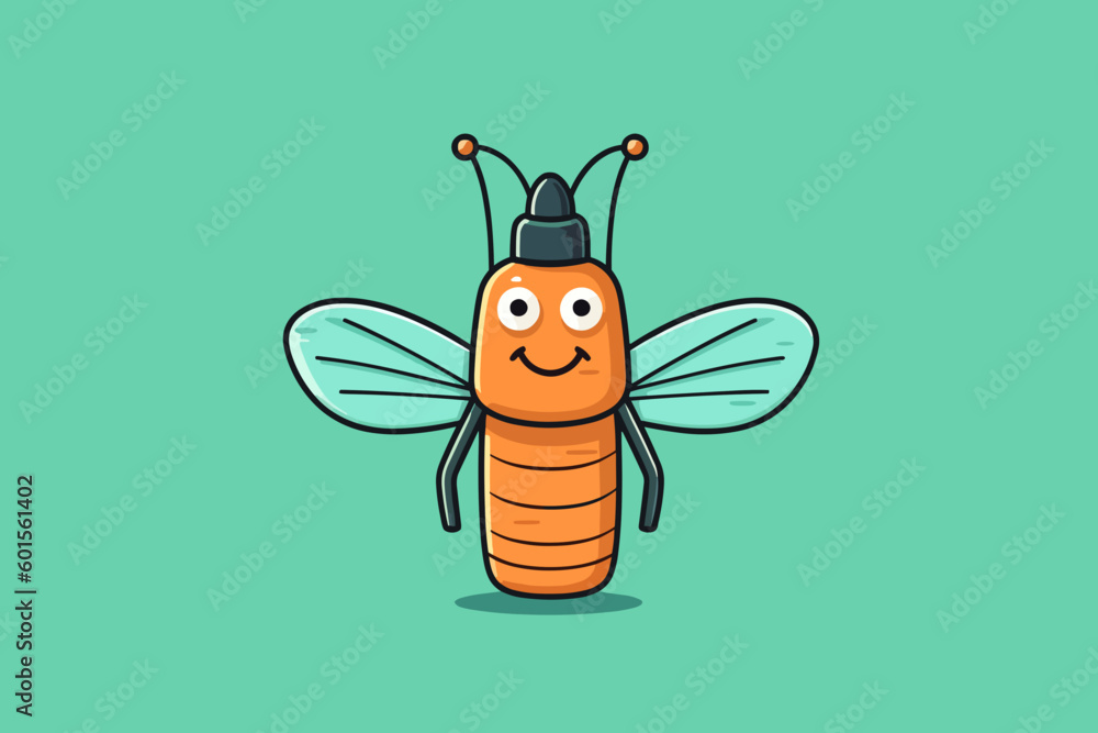 Doodle inspired Insect repellent, cartoon sticker, sketch, vector ...