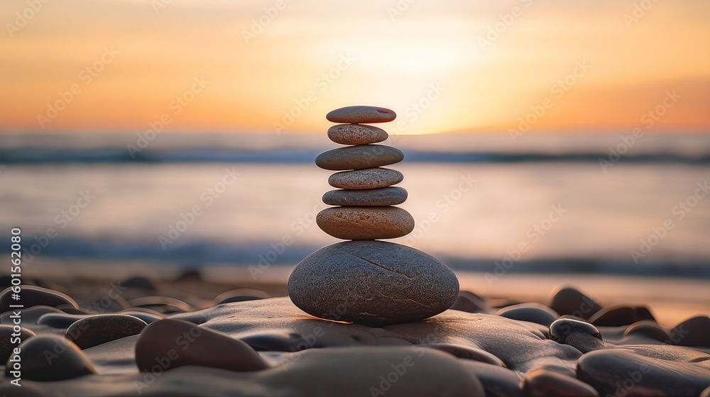 Stone tower. Balancing body, mind, soul and spirit. Mental health and ...