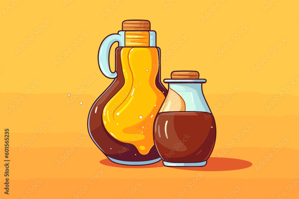 Vetor de Doodle inspired Syrup, cartoon sticker, sketch, vector ...