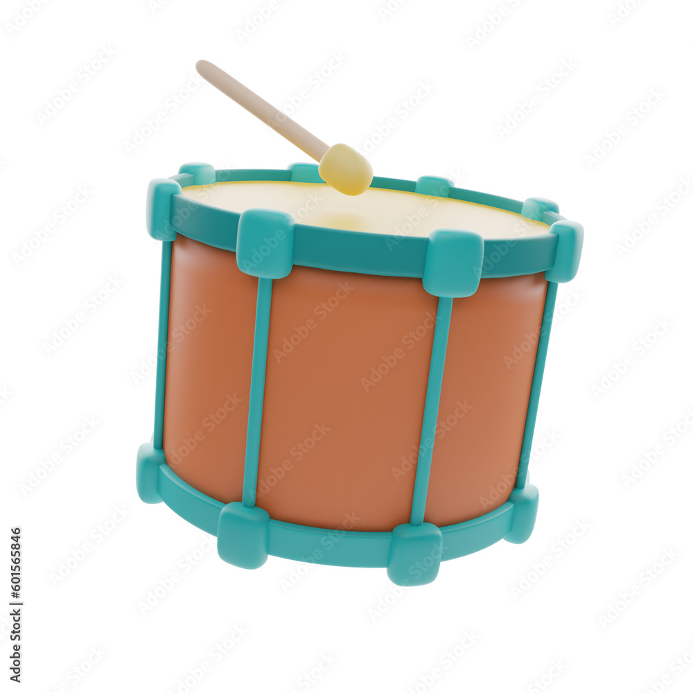 Bass Drum Percussion 3D Render Illustration Surdo Bumbo Tambor Zabumba ...