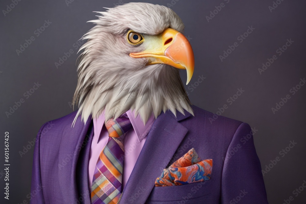 Anthropomorphic Eagle dressed in a suit like a businessman. Business ...