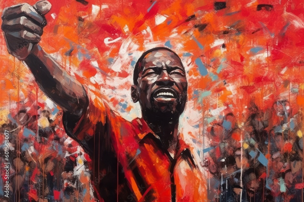 Graffiti or drawing in support of social protests Black Lives metter ...