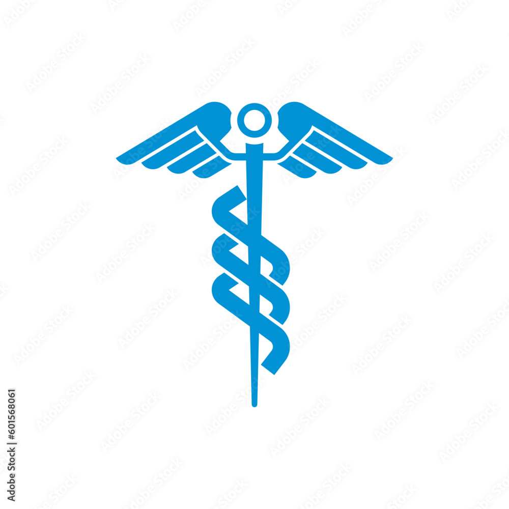 Caduceus staff Hermes letters sss. Medical symbol, Healthcare logo, Hospital symbol, Hospital ...