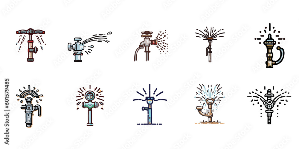 Vetor de sprinkler vector set collection graphic clipart design do ...