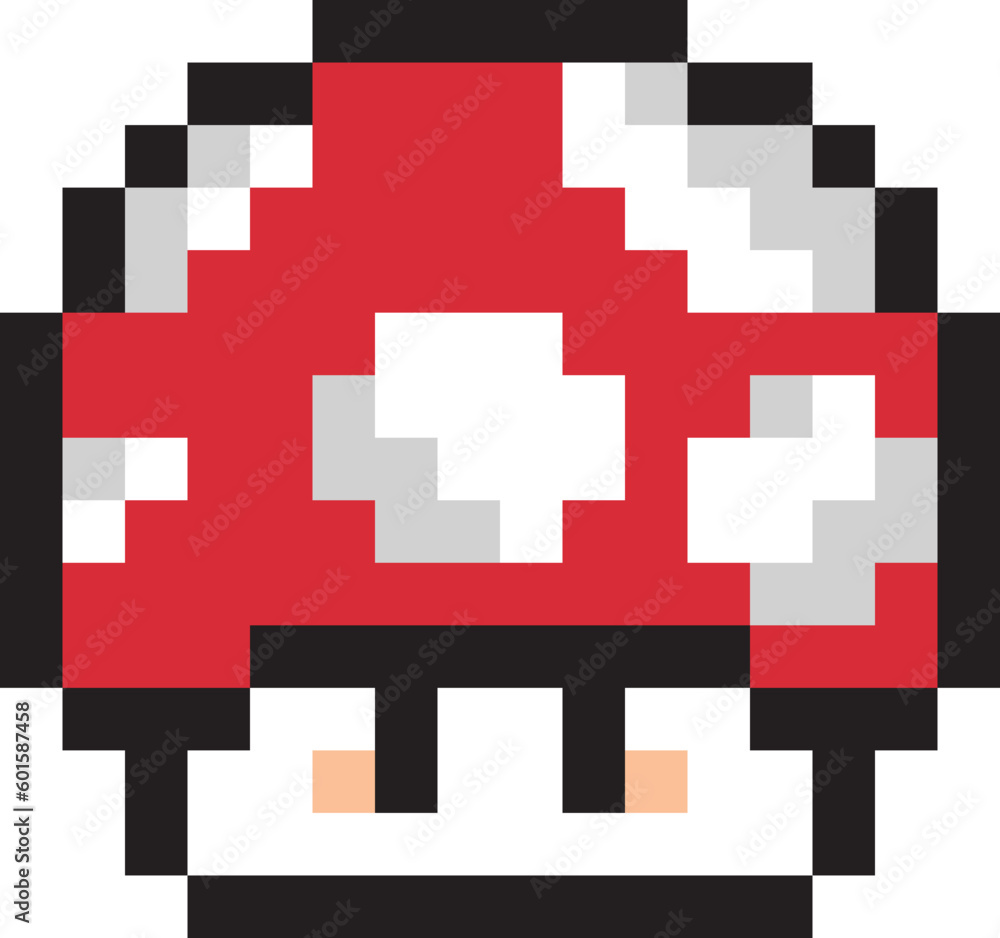 Pixelated Creature Element Mushroom Stock Vector | Adobe Stock