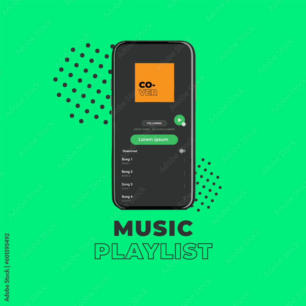 Music Display Theme: Music Platform Sample. Spotify Display template ...