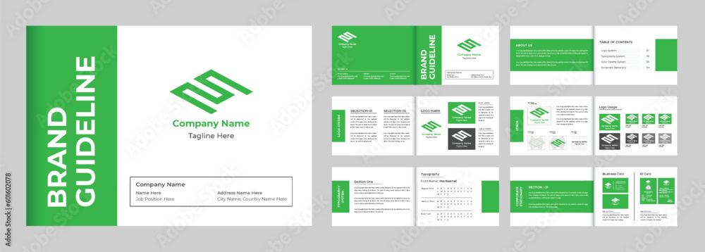 Brand identity and design guideline template vector for the company ...