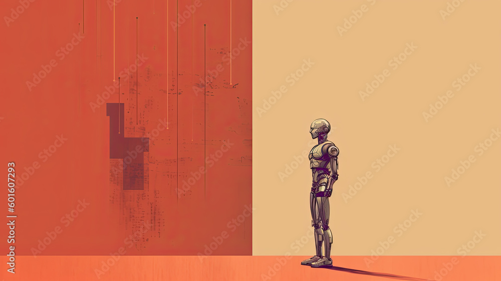 Ethical implications and biases present in AI, background with empty ...