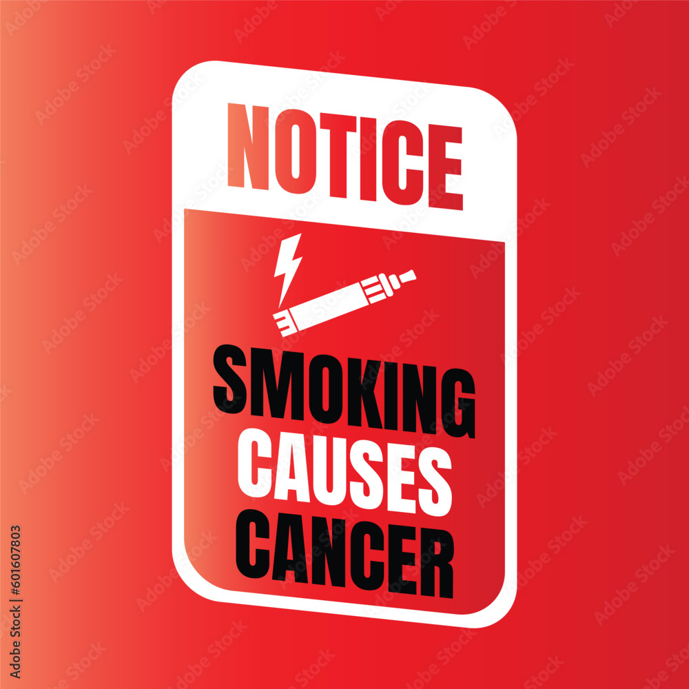 Smoking causes cancer warning sign, smoking can kill you banner sign ...