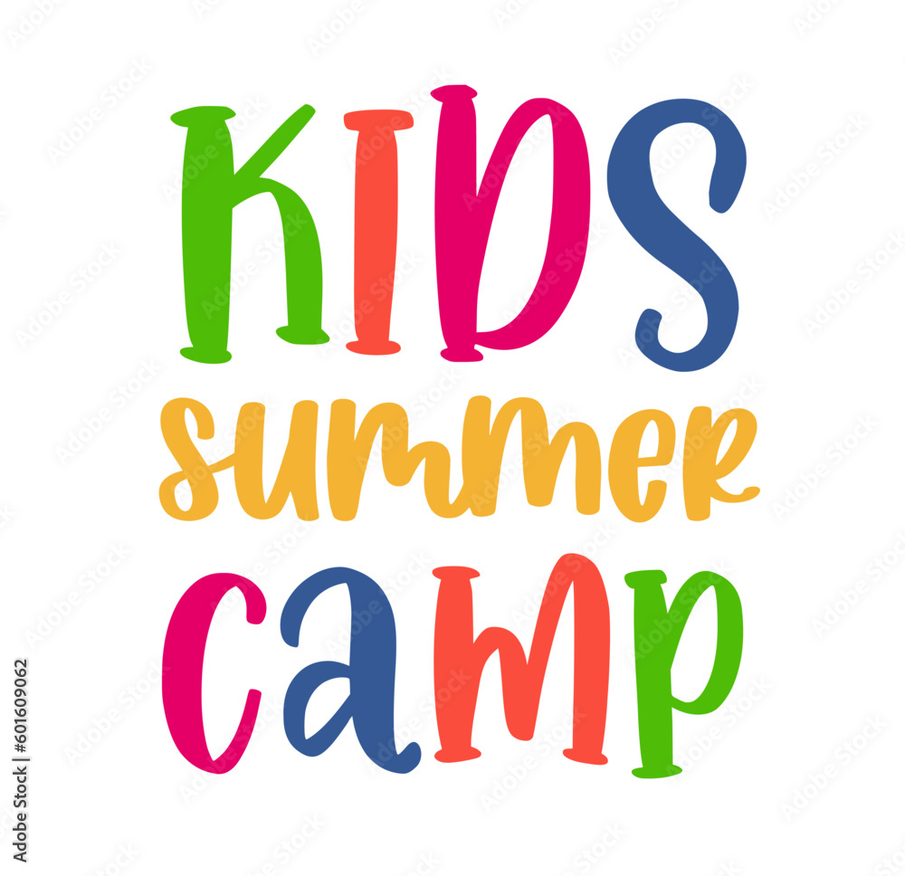Kids summer camp. Colorfull illustration. Summer camp template poster ...