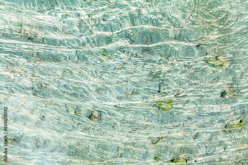 Sea water waves texture, ripples on water surface, transparent light ...