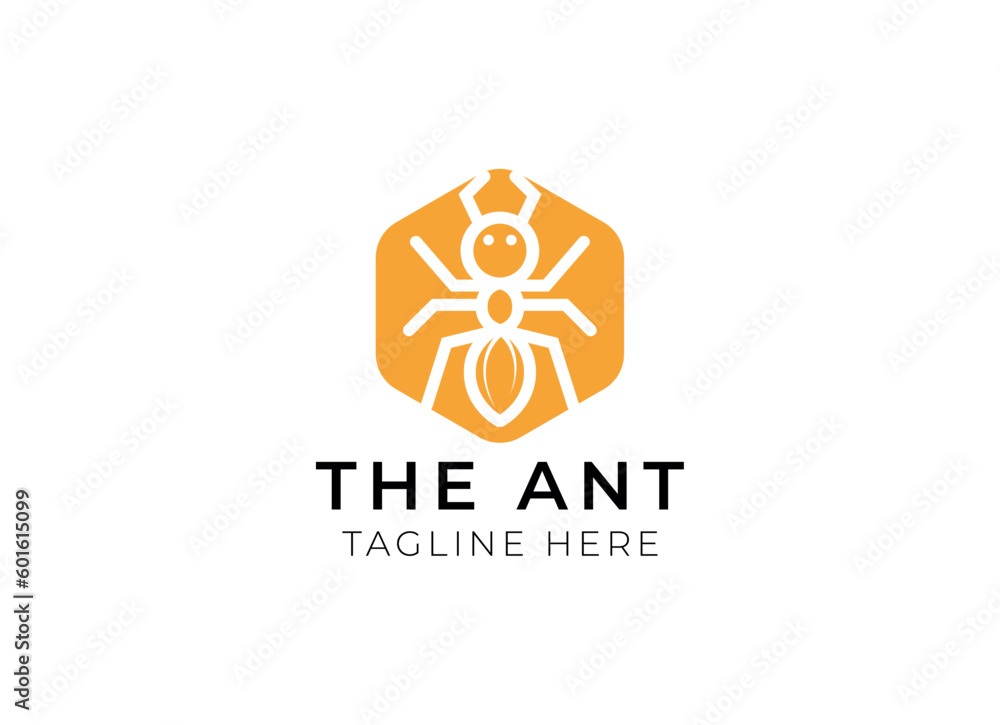 Ant vintage logo vector design template. Minimalist ant logo Stock ...