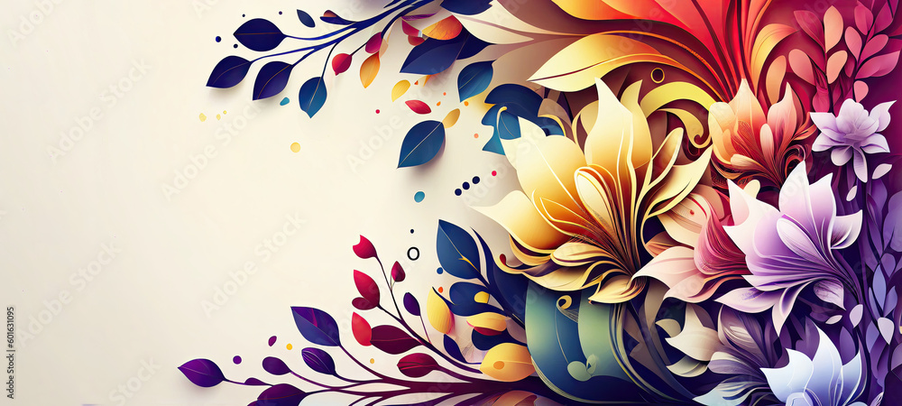 Abstract gradient floral header background wallpaper design (Generative ...