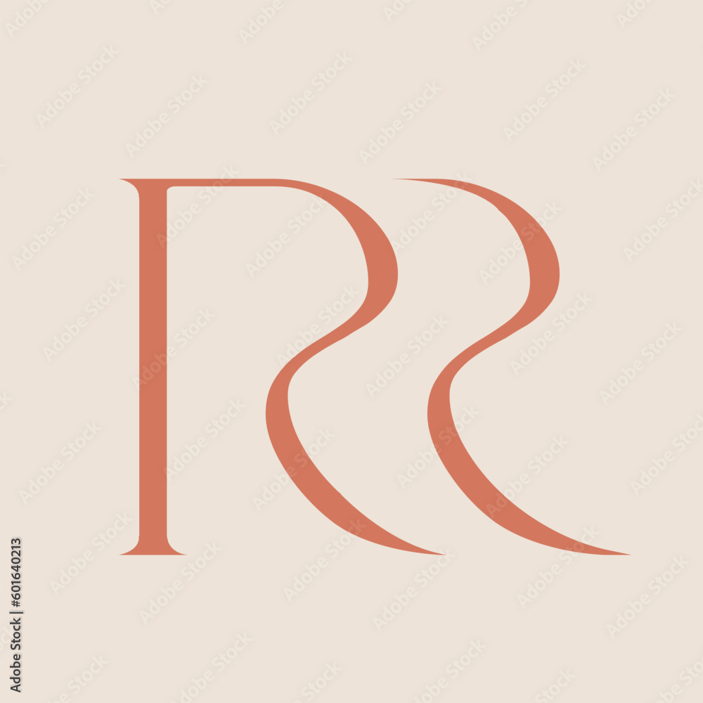 RR monogram logo signature icon. Elegant alphabet initials. Uppercase ...