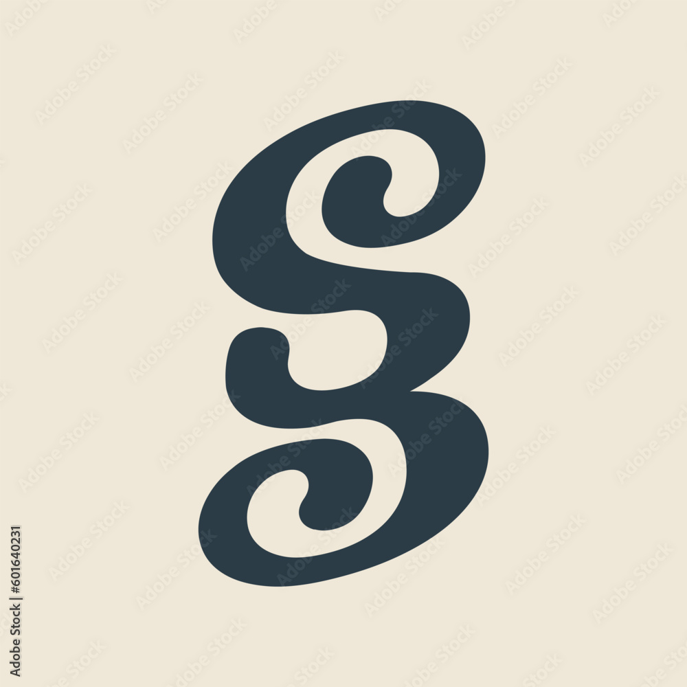 SB monogram logo signature icon. Elegant intertwined alphabet initials ...