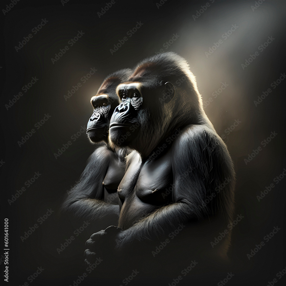 Gorilla (Gorilla) primate genus of the great ape family (Hominidae ...