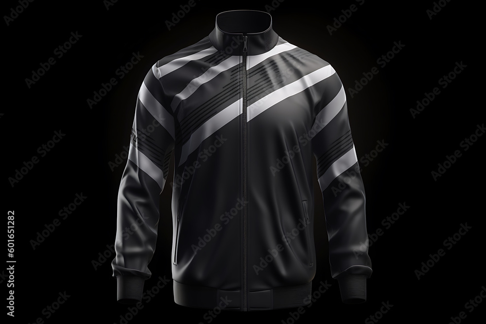 Mock up of Track jacket with black matte and light of background ...