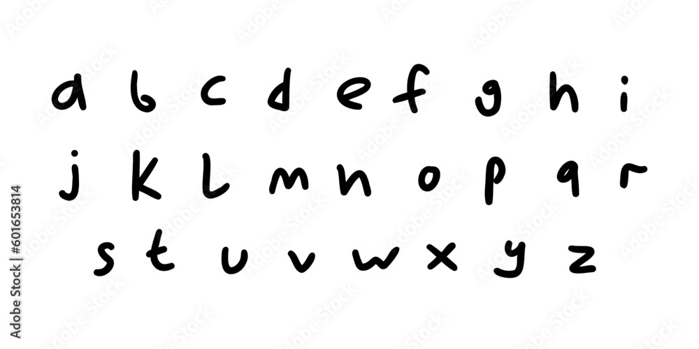 Fun characters black english latin abc alphabet font A to Z. Vector ...