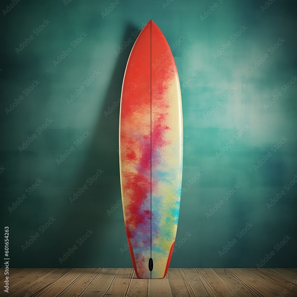 Surfboard with a bold and powerful background, perfect for design, AI ...