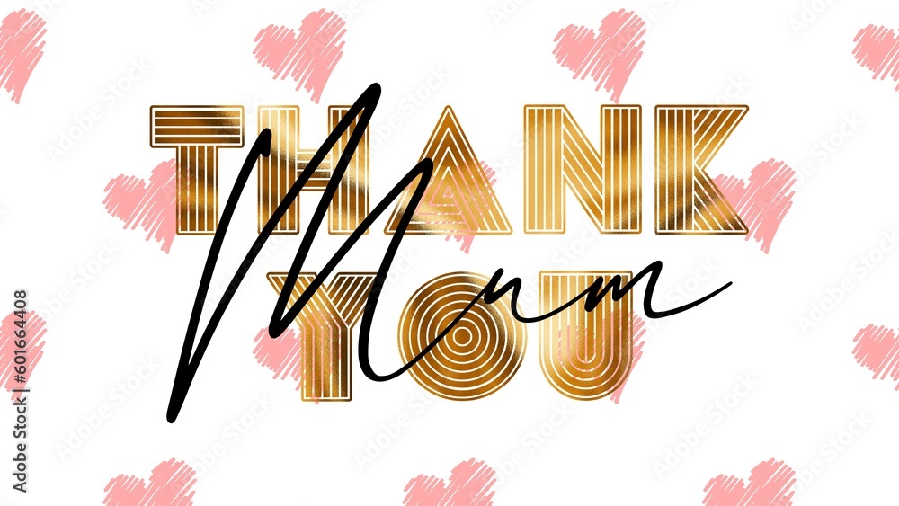 Thank You Mum Card. Hand Written Lettering for Title, Heading, Photo ...