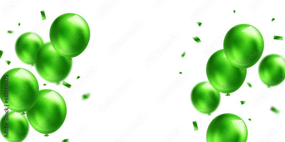 3d Design Green Balloon Background Vector Illustration Stock Vector ...