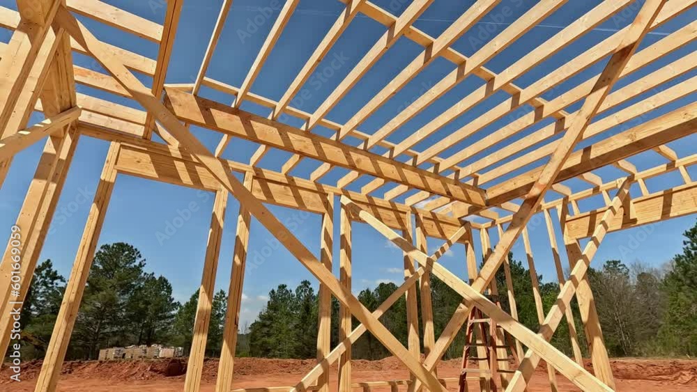New under construction beam frame has been framed for purpose of ...