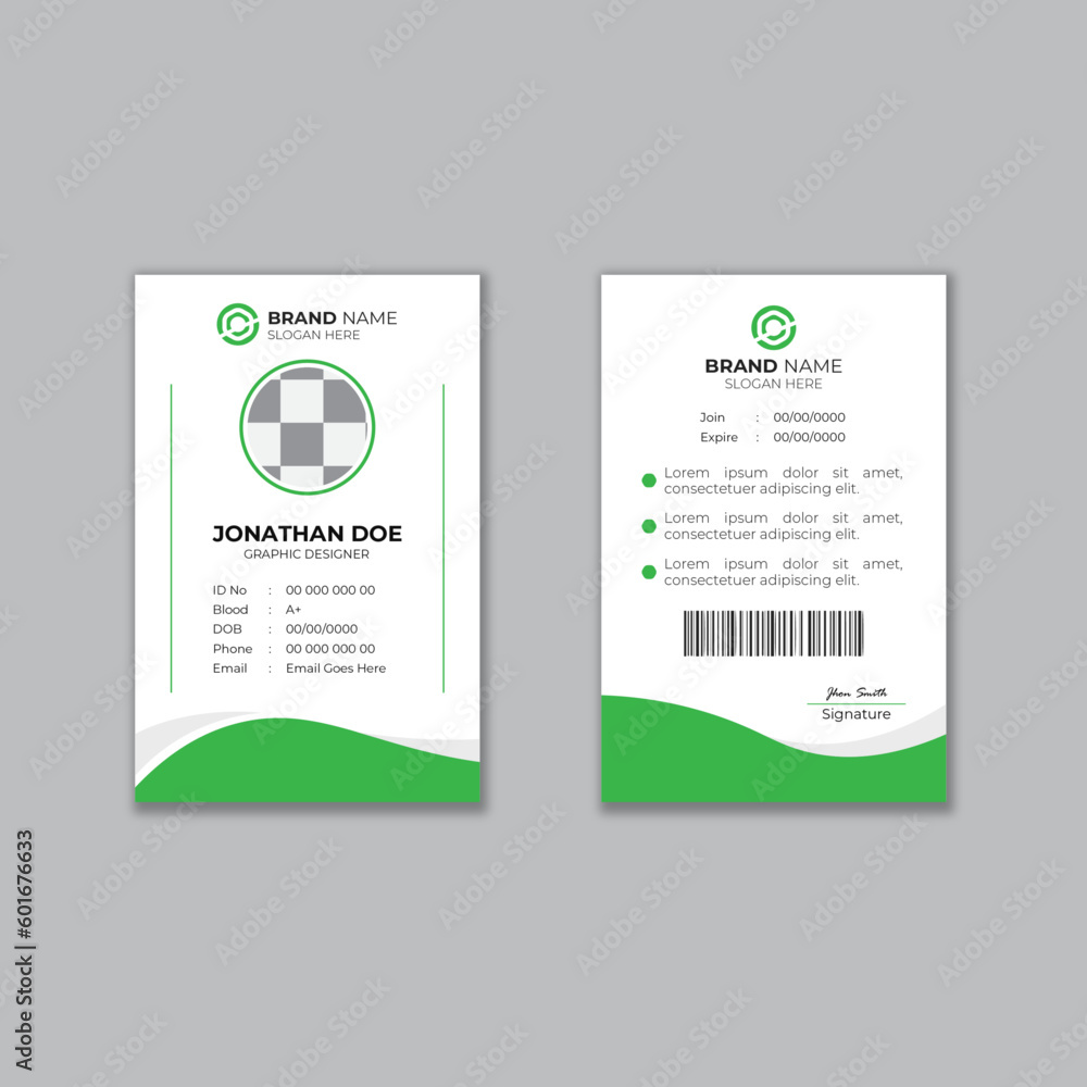 ID Card Template | Office Id card | Employee Id card for your company ...
