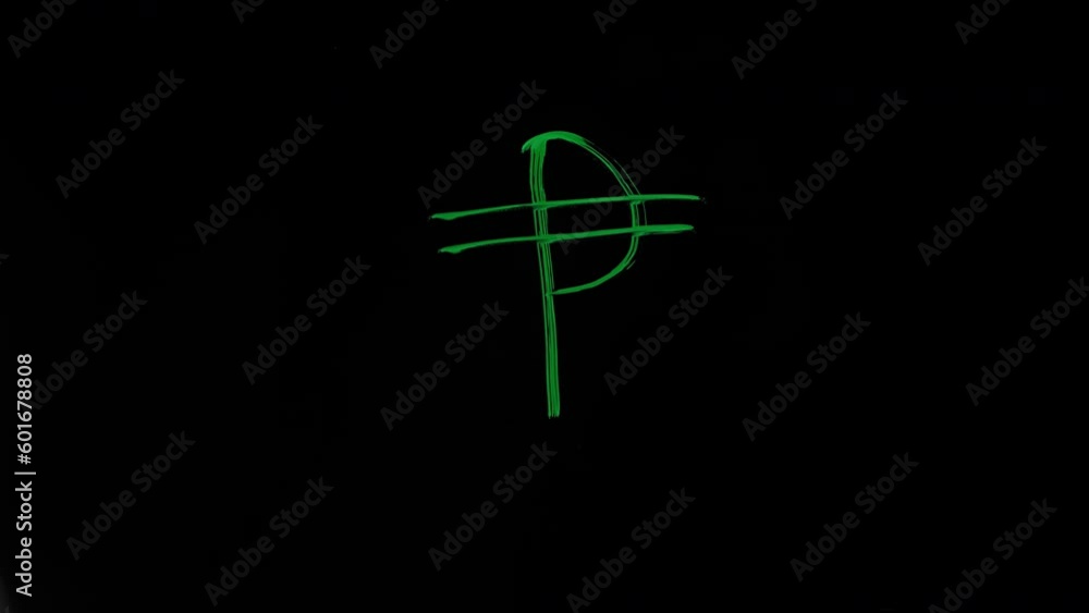 Peso sign. The letter P, crossed out with two horizontal strokes ...
