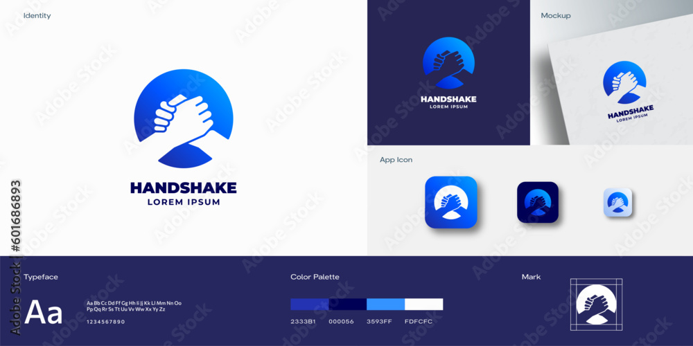 Handshake Abstract Vector Logo Template. Partners Hand Shake ...