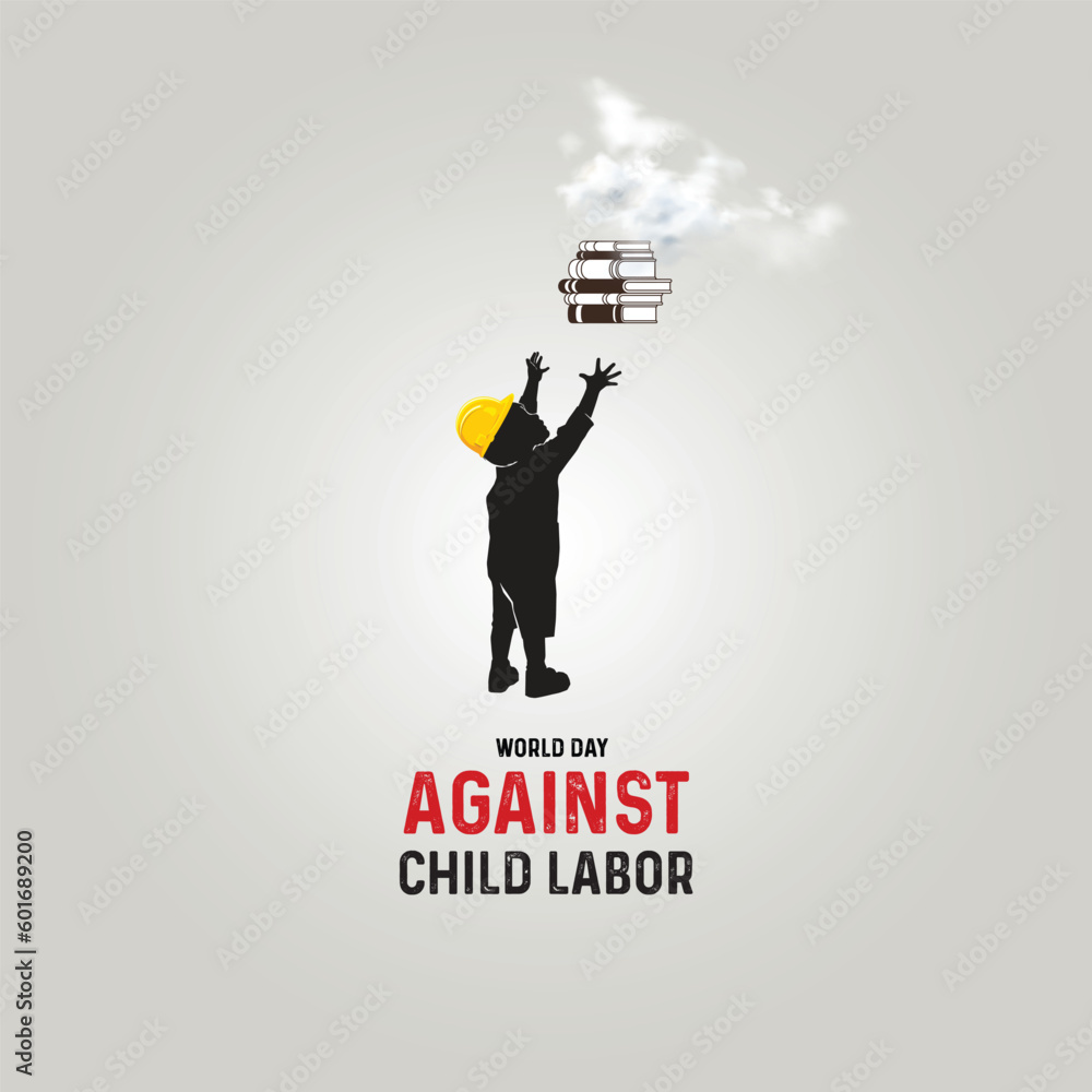 World day against child labour. stop child labour the world. vector ...