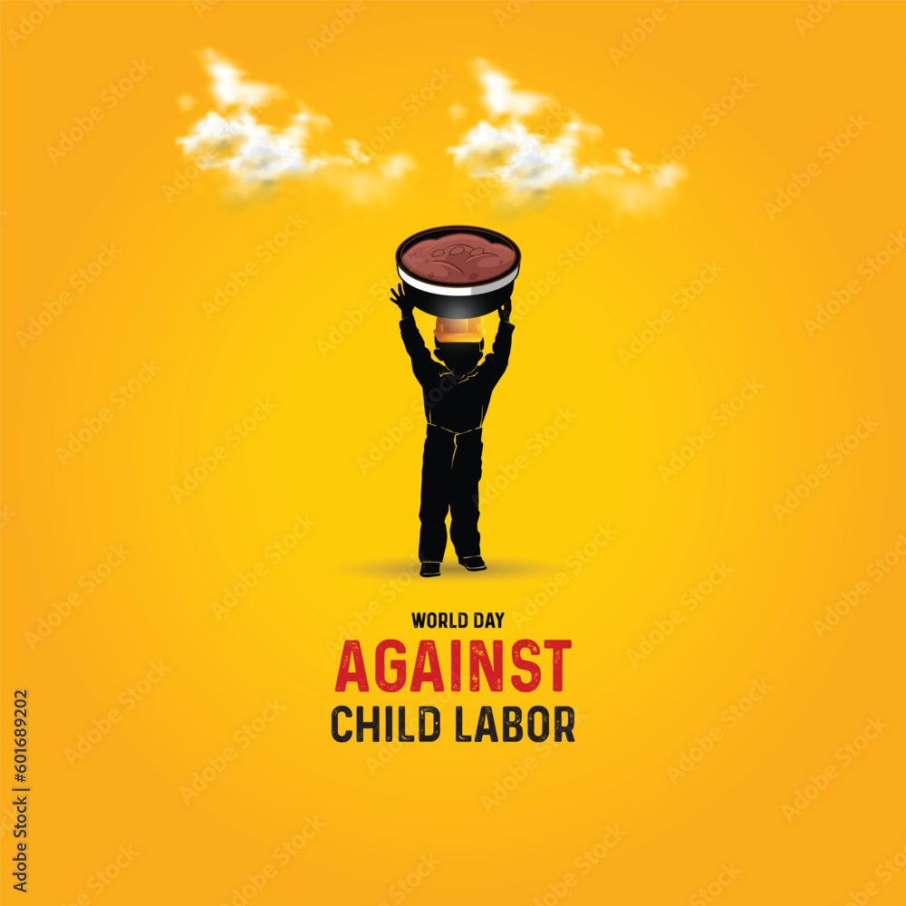 World day against child labour. stop child labour the world. vector ...