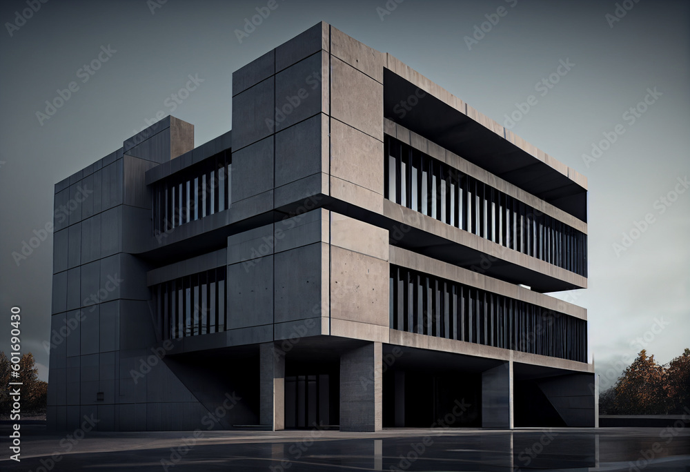 An innovative office building with a facade made of a high-tech ...