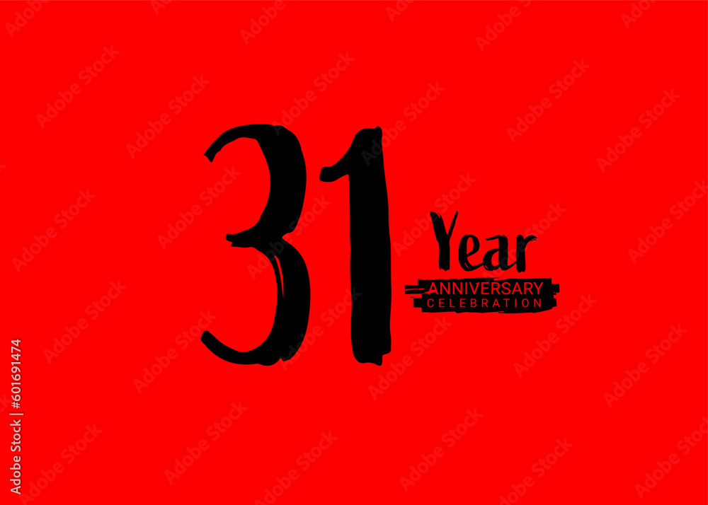 31 Years Anniversary Celebration logo on red background, 31 number logo ...
