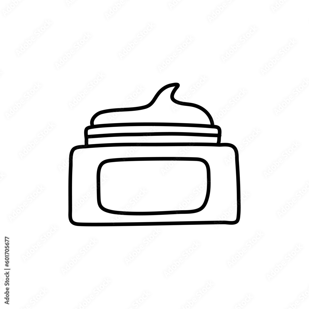 Shaving Cream Container on hand drawn outline vector illustration ...