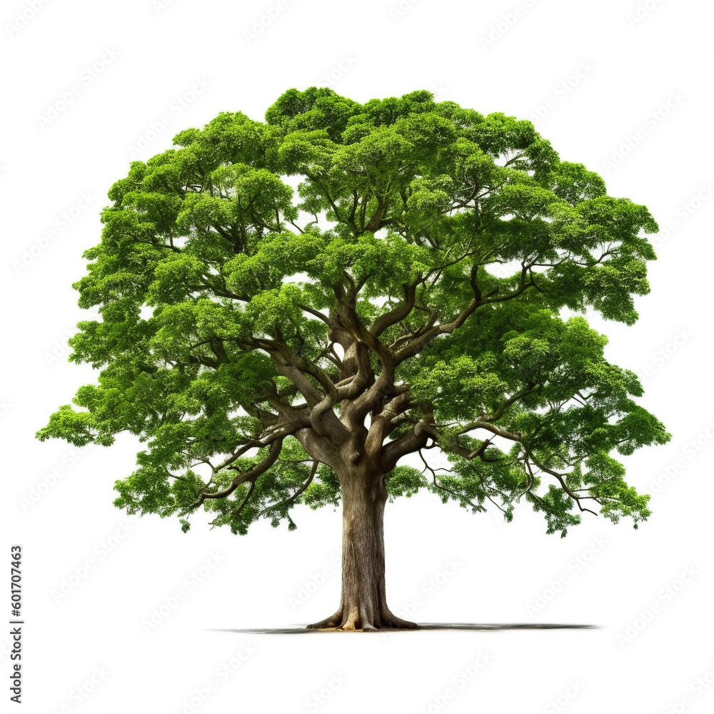Samanea saman Tree isolated on white background. Rain Tree isolated on ...